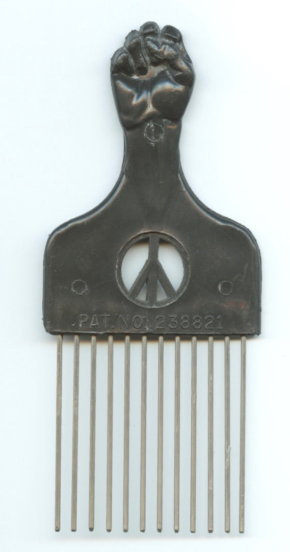 [Black Power] 1970's Moulded "Fist" Afro Pick with Cutaway Peace Sign – Schubertiade Music and Arts