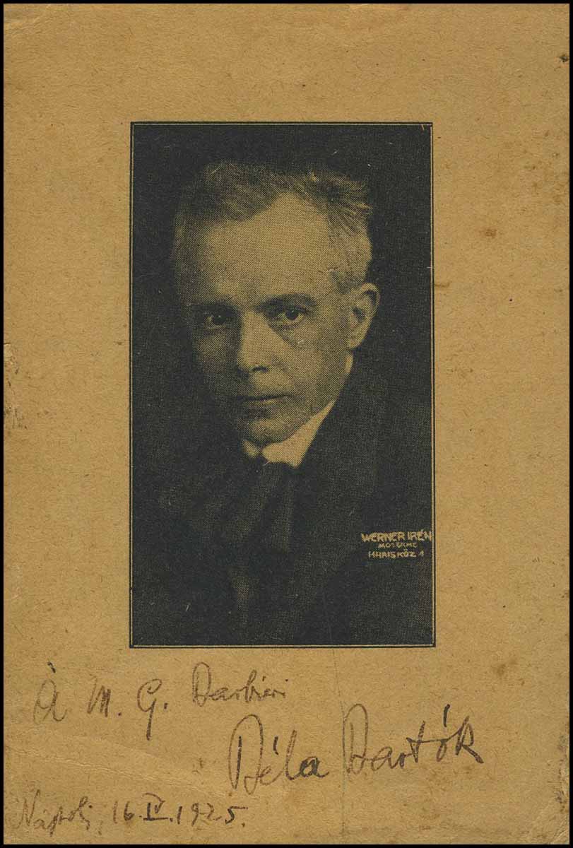 Bartók, Béla. (1881–1945) Signed Photograph – Schubertiade Music and Arts