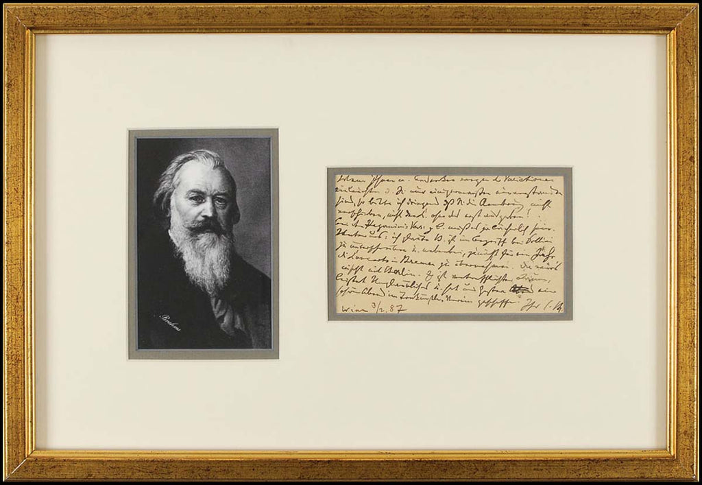 Brahms, Johannes. (1833–1897) Autograph Letter to Simrock during the p ...