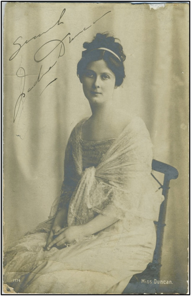 Duncan, Isadora. (1877–1927) Rare Signed Photograph – Schubertiade Music and Arts