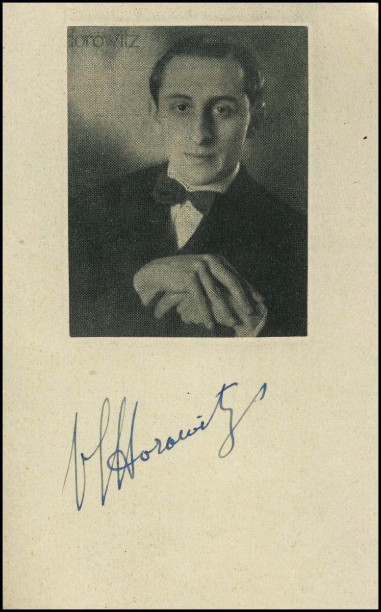 Horowitz, Vladimir. (1903-1989) Signed Photograph – Schubertiade Music and Arts