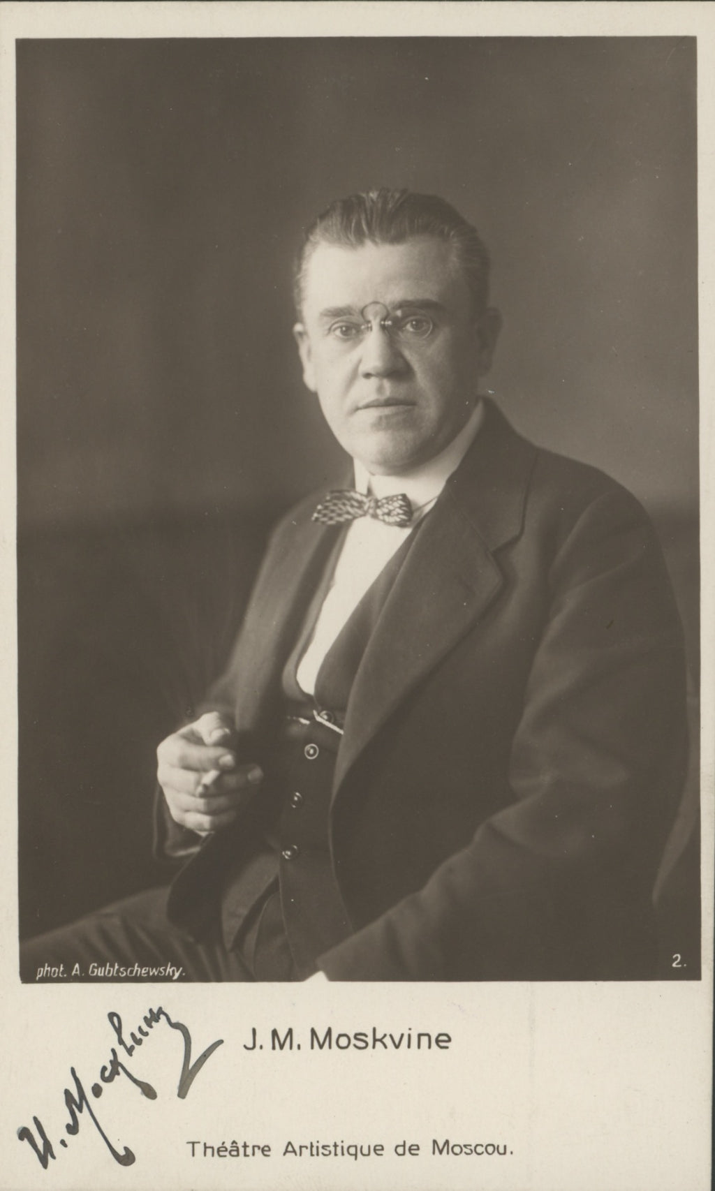[Russian Theatre] Moskvin, Ivan. (1874–1946) Signed Photograph – Schubertiade Music and Arts