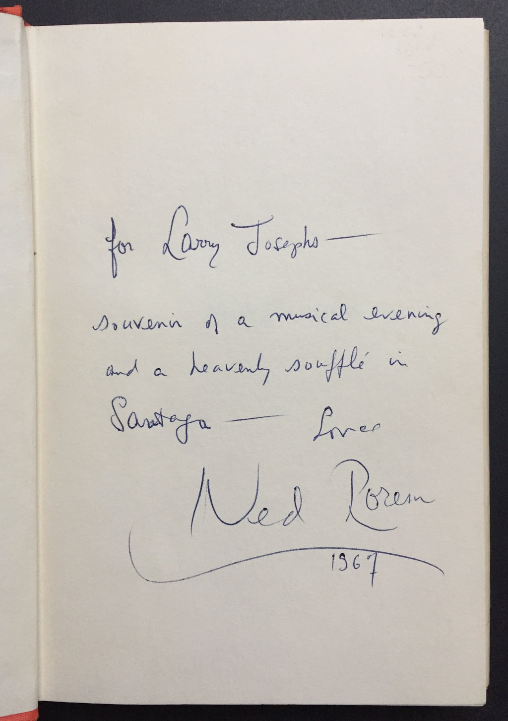 Rorem, Ned. (b. 1923) Music from Inside Out - SIGNED – Schubertiade Music and Arts