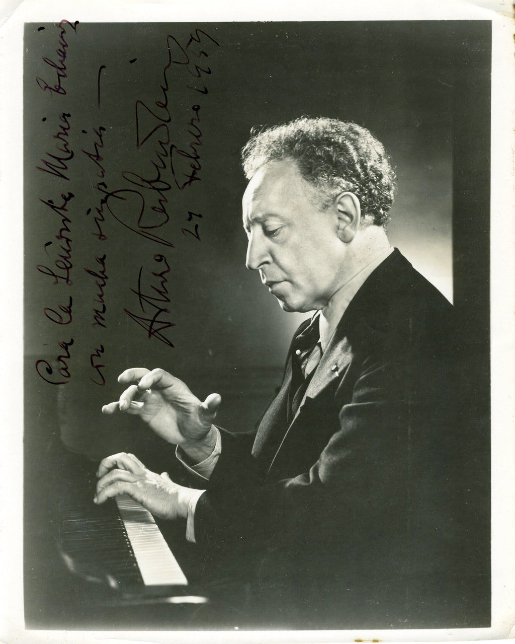 Rubinstein, Arthur. (1887–1982) Signed Photograph – Schubertiade Music and Arts