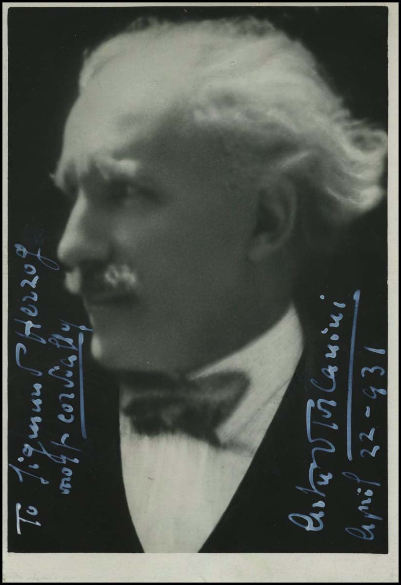 Toscanini, Arturo. (1867–1957) Signed Photograph – Schubertiade Music and Arts