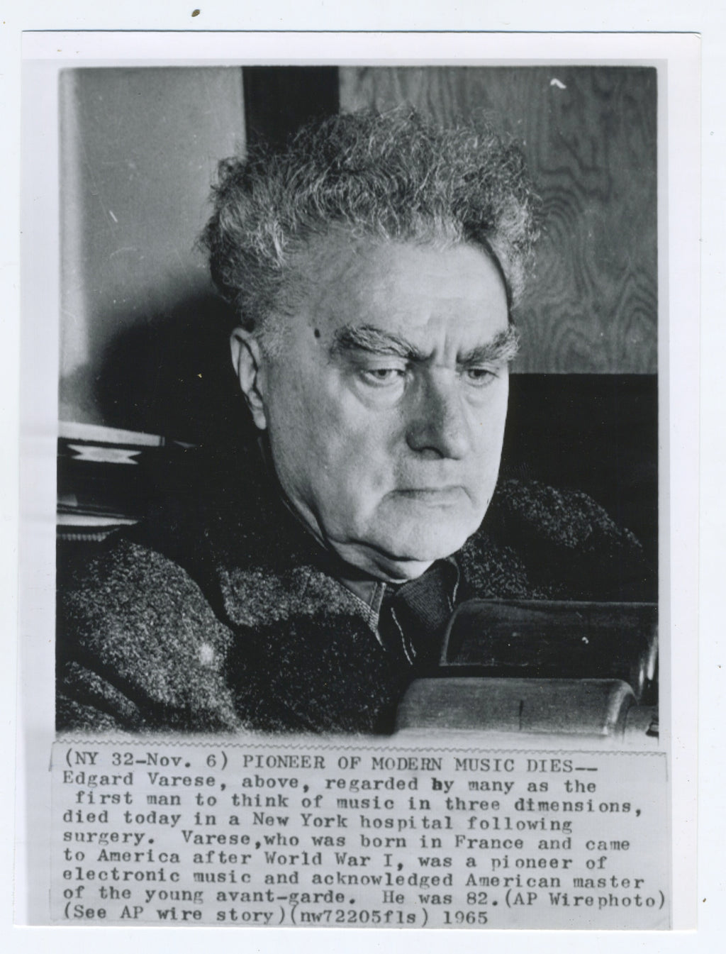 Varèse, Edgard. (1883–1965) "Pioneer of Modern Music Dies" – 1965 Obit ...