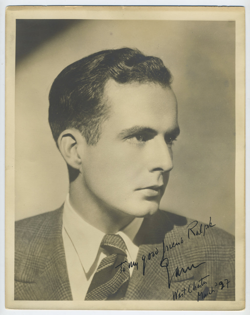 Barber, Samuel. (1910–1981) Signed Photograph to Ralph Berkowitz ...