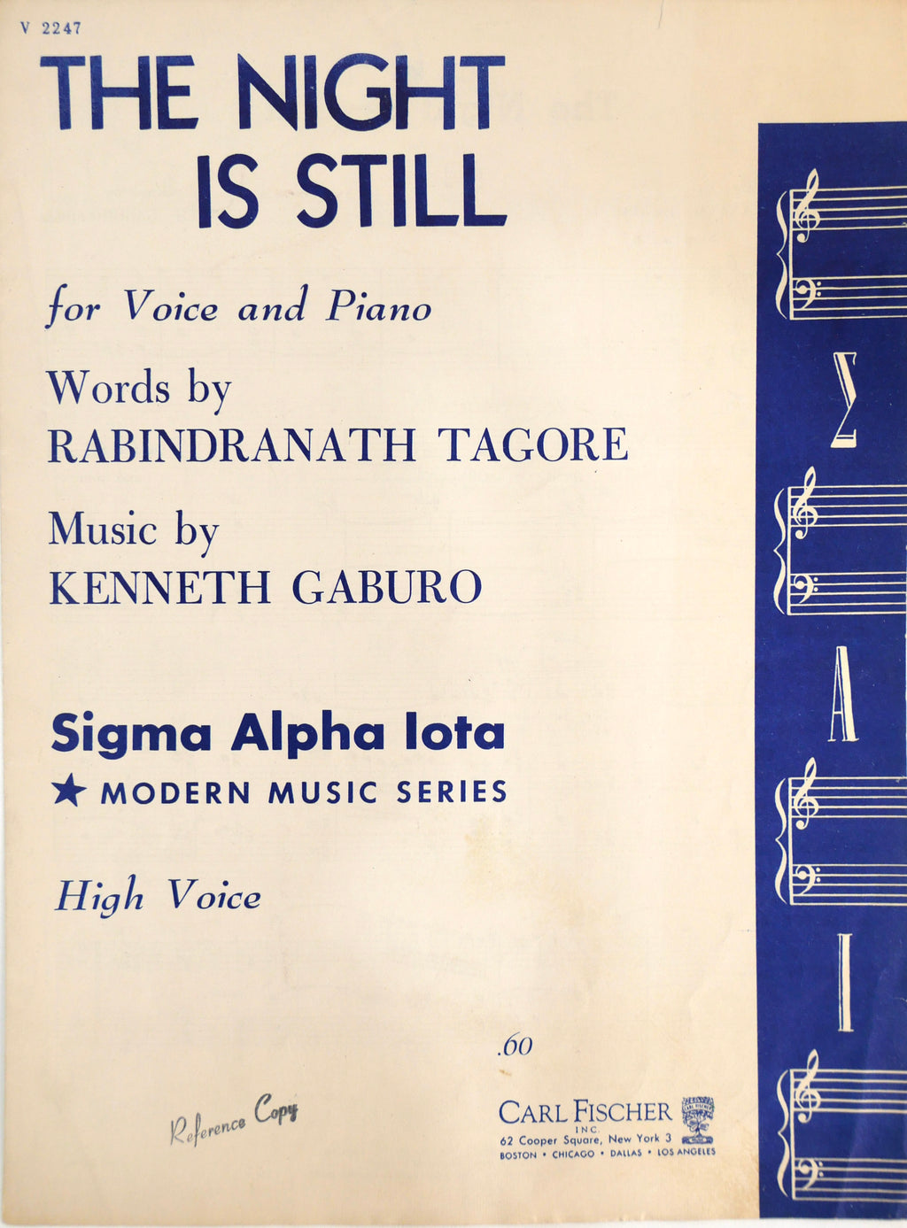 [Tagore, Rabindranath. (1861 - 1941)] Gaburo, Kenneth. (1926–1993) "Th ...