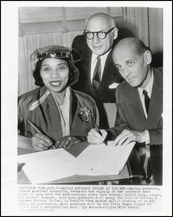 Anderson, Marian. (1897–1993) Original Photograph – Schubertiade Music ...