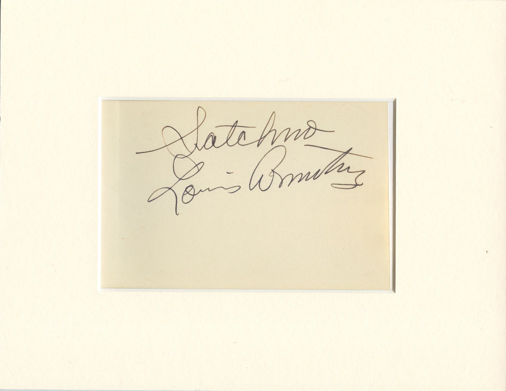 Armstrong, Louis. (1901–1971) Autograph Signature signed "Satchmo ...