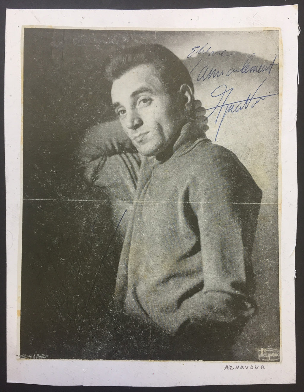 Aznavour, Charles. (1924–2018) Signed Photograph – Schubertiade Music ...