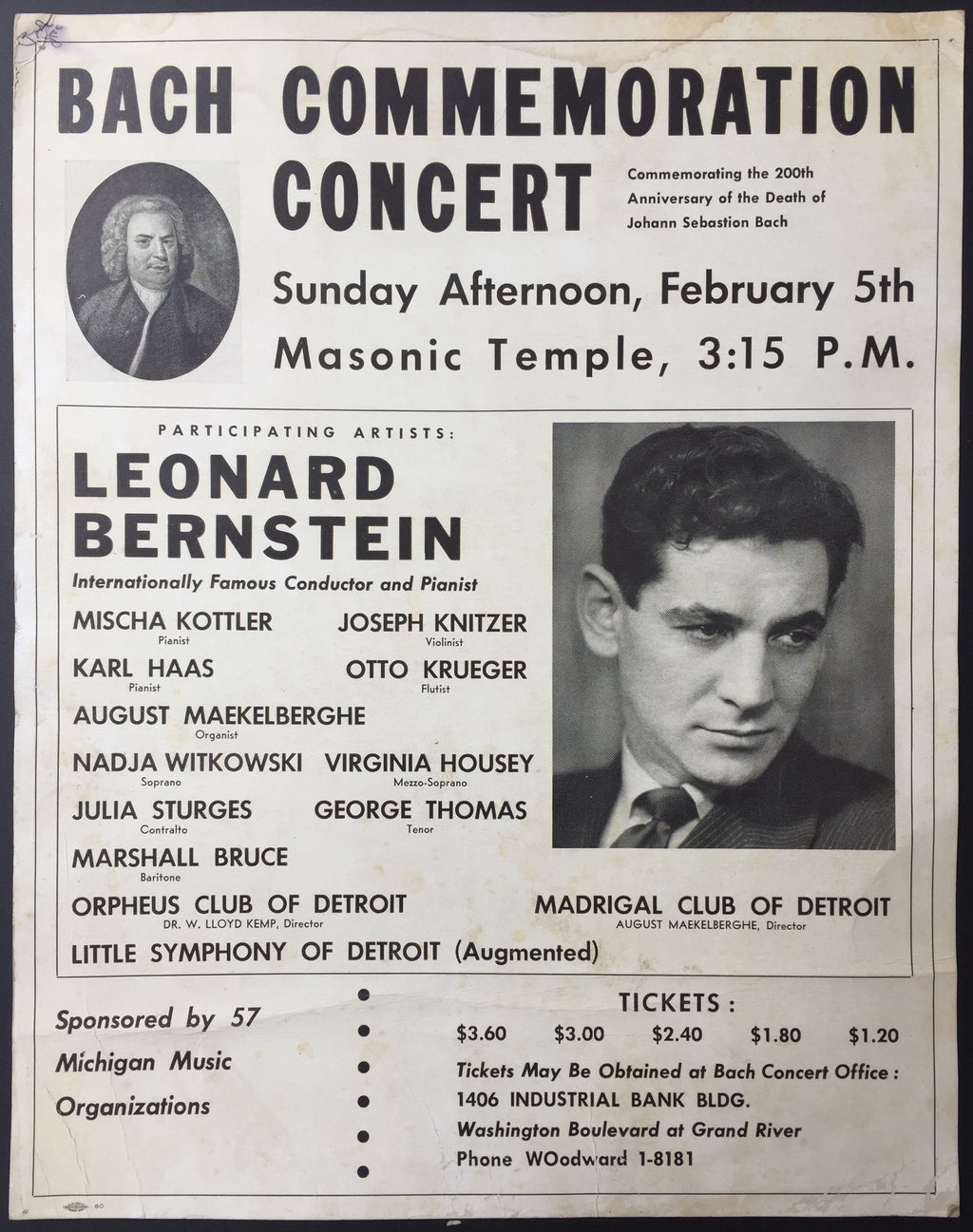 [Bach, Johann Sebastian. (1685–1750)] Bernstein, Leonard. (1918–1990 ...