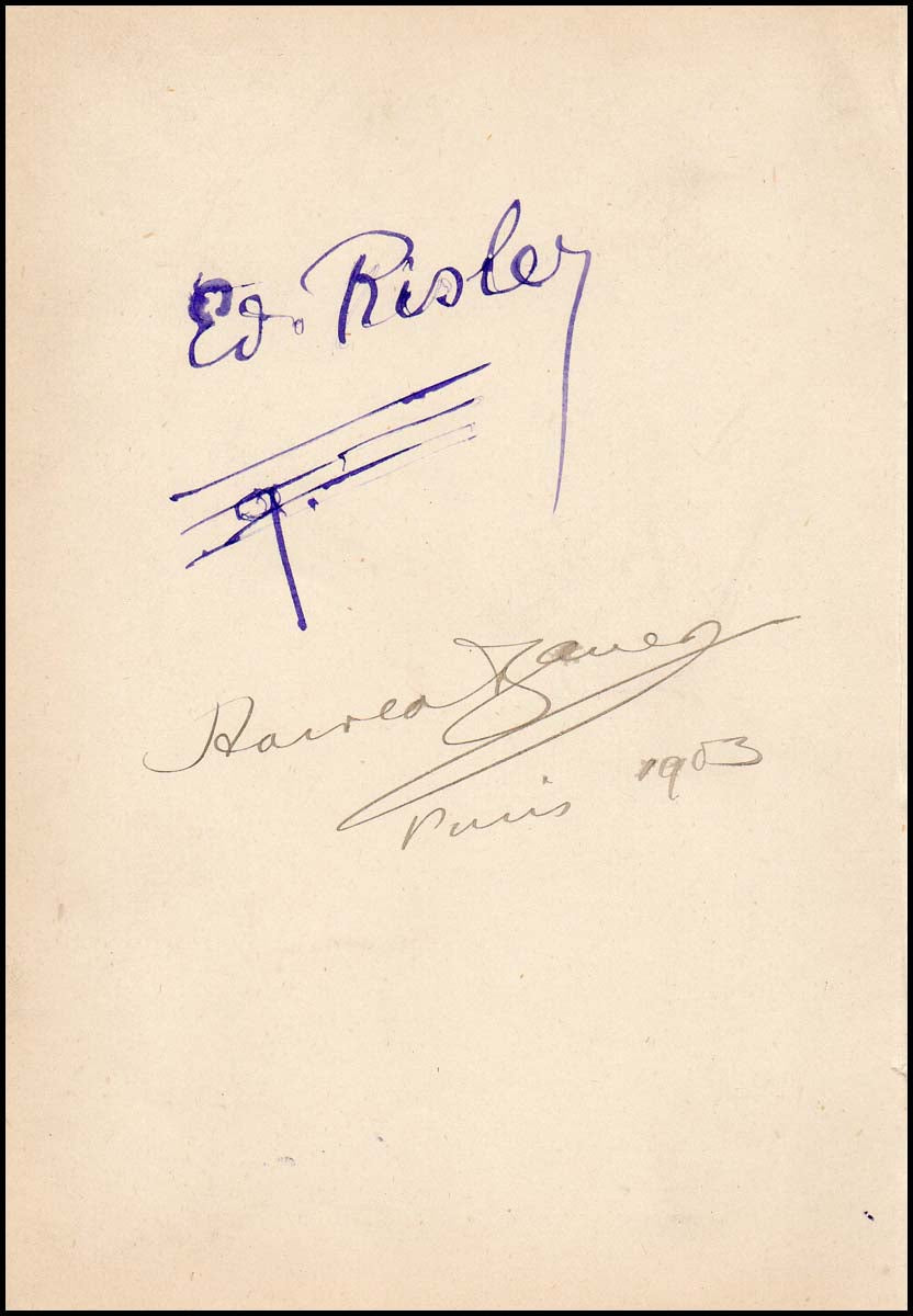 Bauer, Harold. (1873–1951) & Risler, Joseph-Édouard. (1873–1929) Autog ...