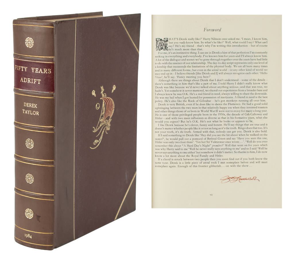 [Beatles] Harrison, George. (1943-2001) Fifty Years Adrift - SIGNED LI ...