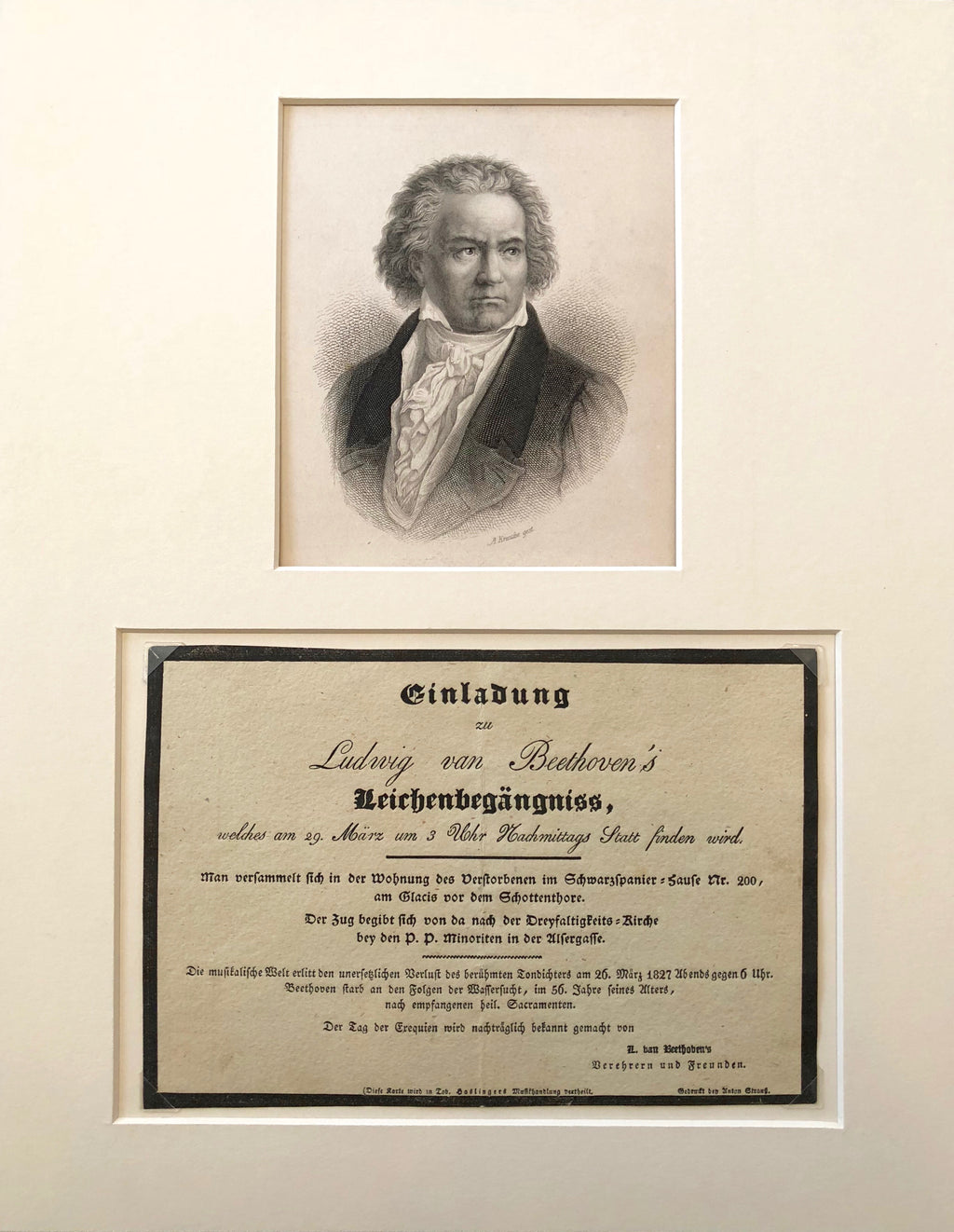 [Beethoven, Ludwig van. (1770–1827)] Einladung zu Ludwig van Beethoven ...