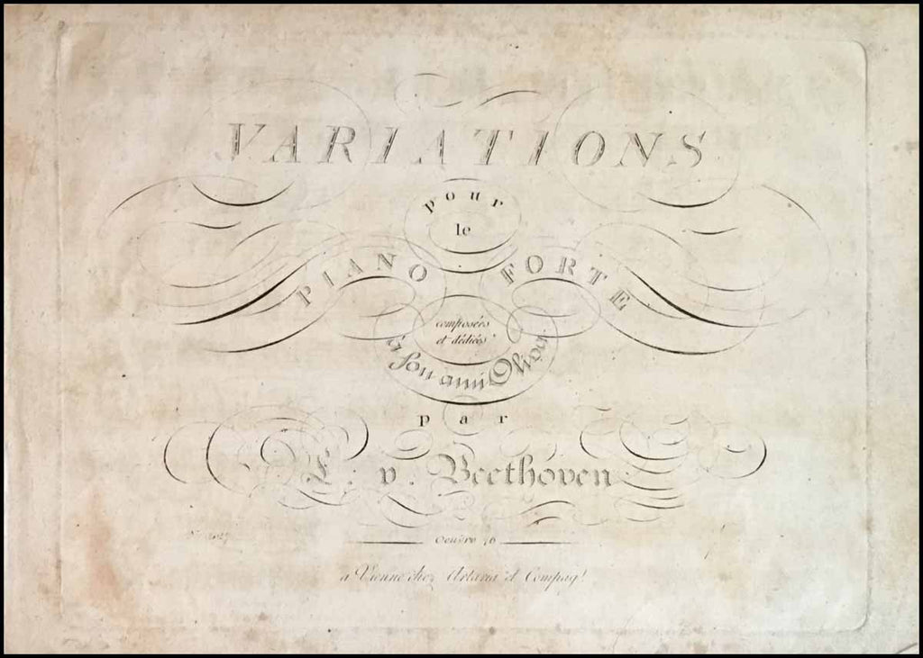 Beethoven, Ludwig van. (1770–1827) VARIATIONS pour le PIANO FORTE comp ...