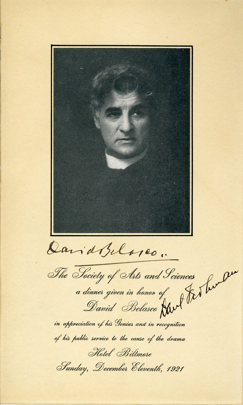 Belasco, David. (1853-1931) & Frohman, Daniel. (1851-1940) Signed 1921 ...
