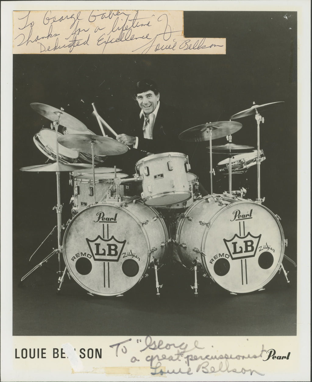 Bellson, Louie. (1924–2009) Signed Photograph to George Gaber ...