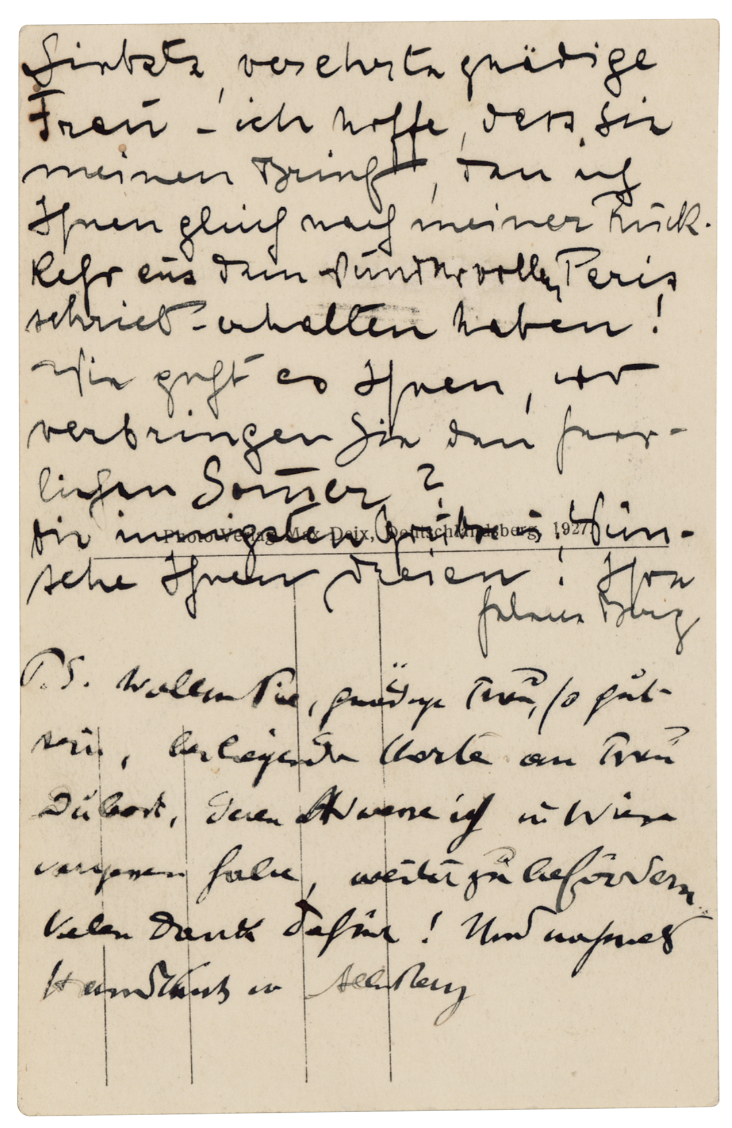 Berg, Alban. (1885–1935) & Berg, Helene. (1885–1976) Autograph Letter ...