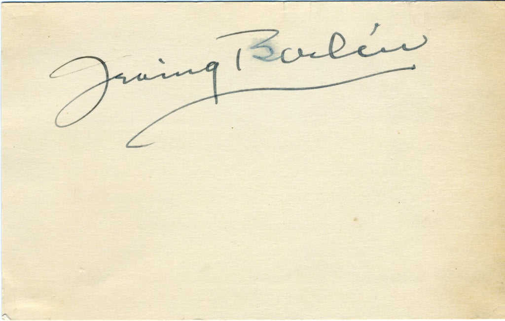 Berlin, Irving. (1888-1989) Autograph Signature – Schubertiade Music ...