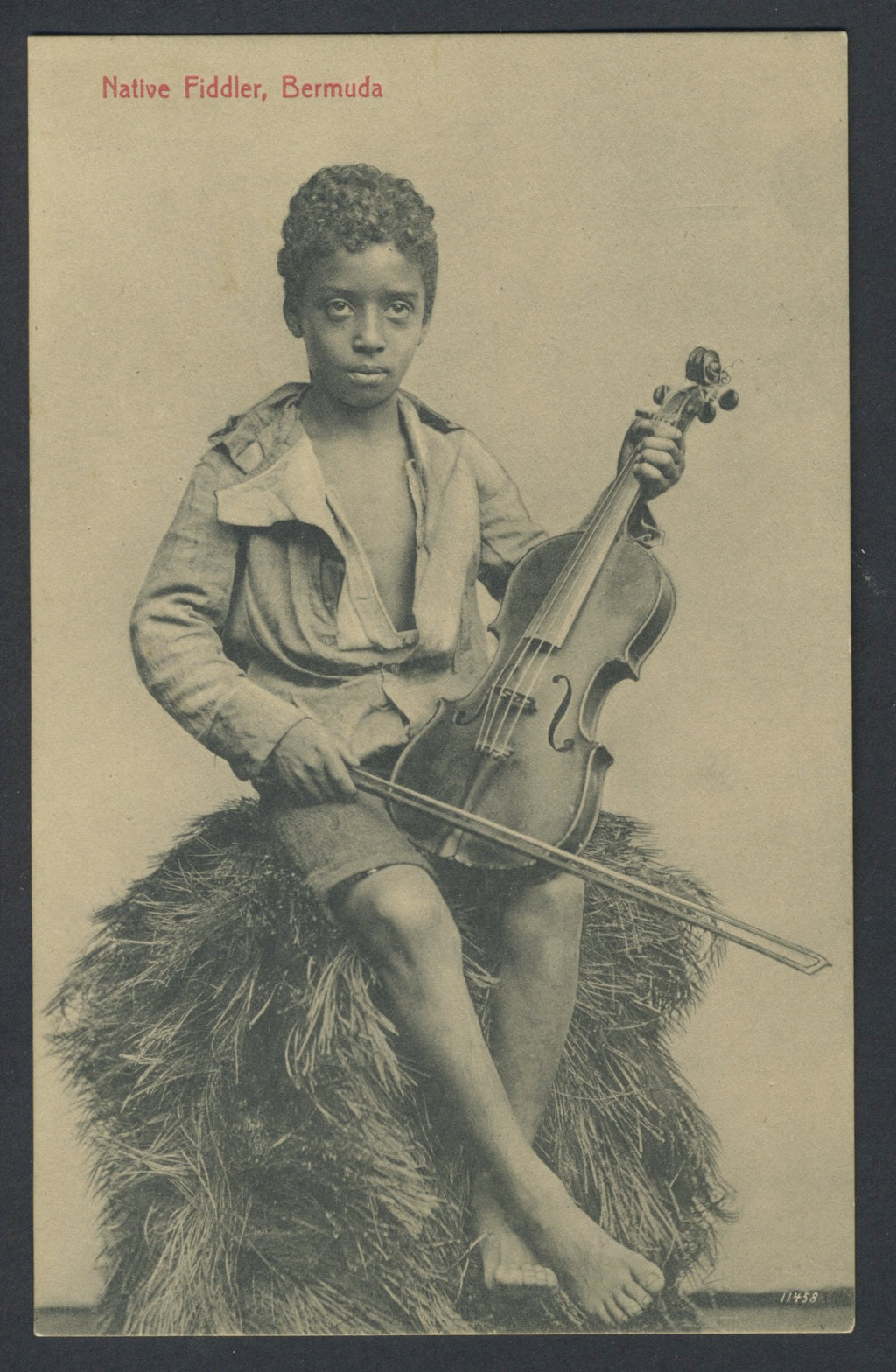 [Violin] "Native Fiddler" - Postcard Photograph – Schubertiade Music ...