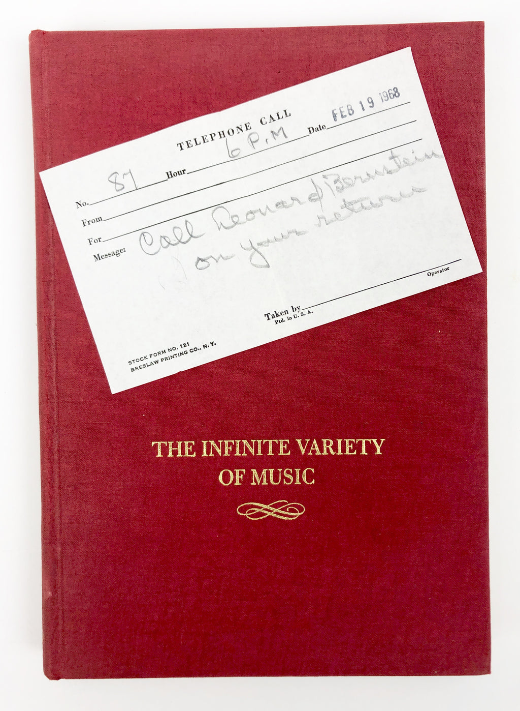 Bernstein, Leonard. (1918–1990) [Diamond, David. (1915–2005)] The Infi ...