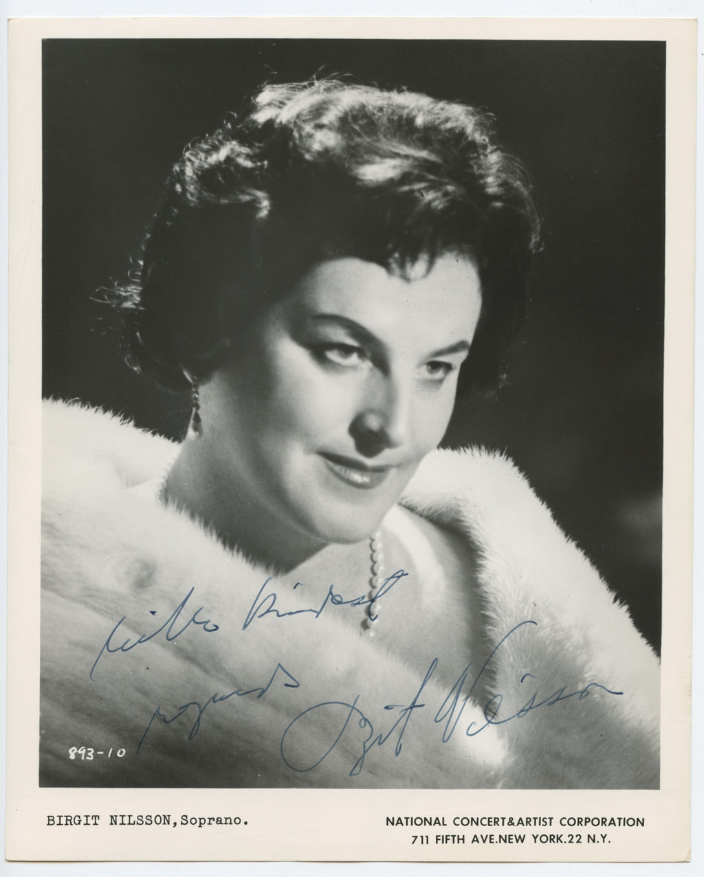 Nilsson, Birgit. (1918–2005) Signed Photograph – Schubertiade Music and ...