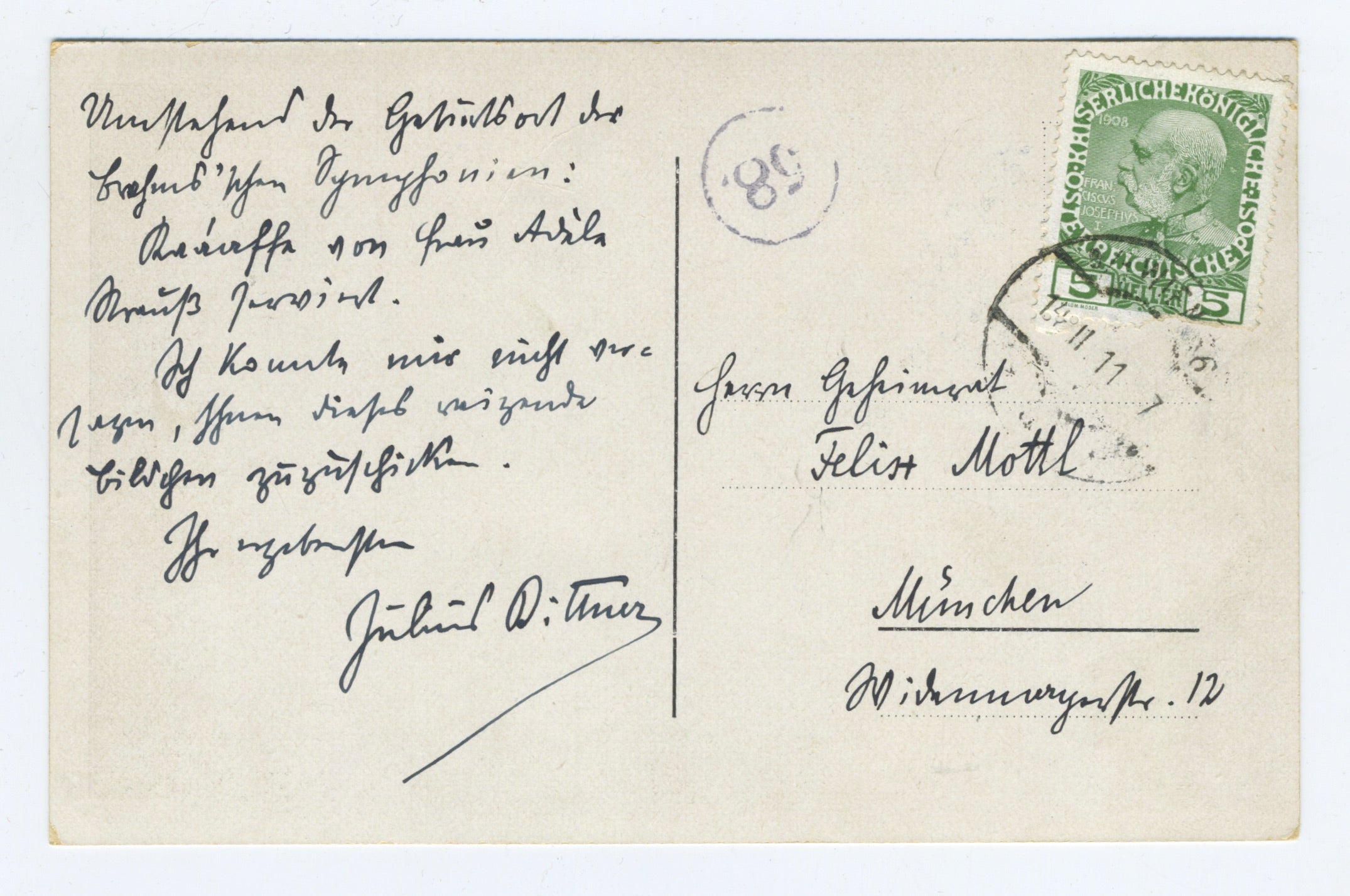 [Brahms, Johannes. (1833–1897)] [Mottl, Felix. (1856–1911)] Bittner, J ...