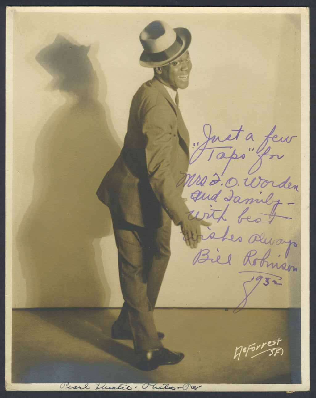 Robinson, Bill "Bojangles." (1878–1949) Signed Photograph ...