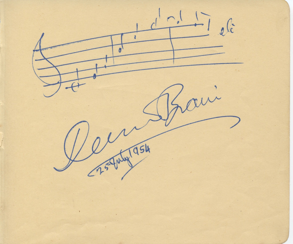 Brain, Dennis. (1921 - 1957) Autograph Musical Quotation Signed ...