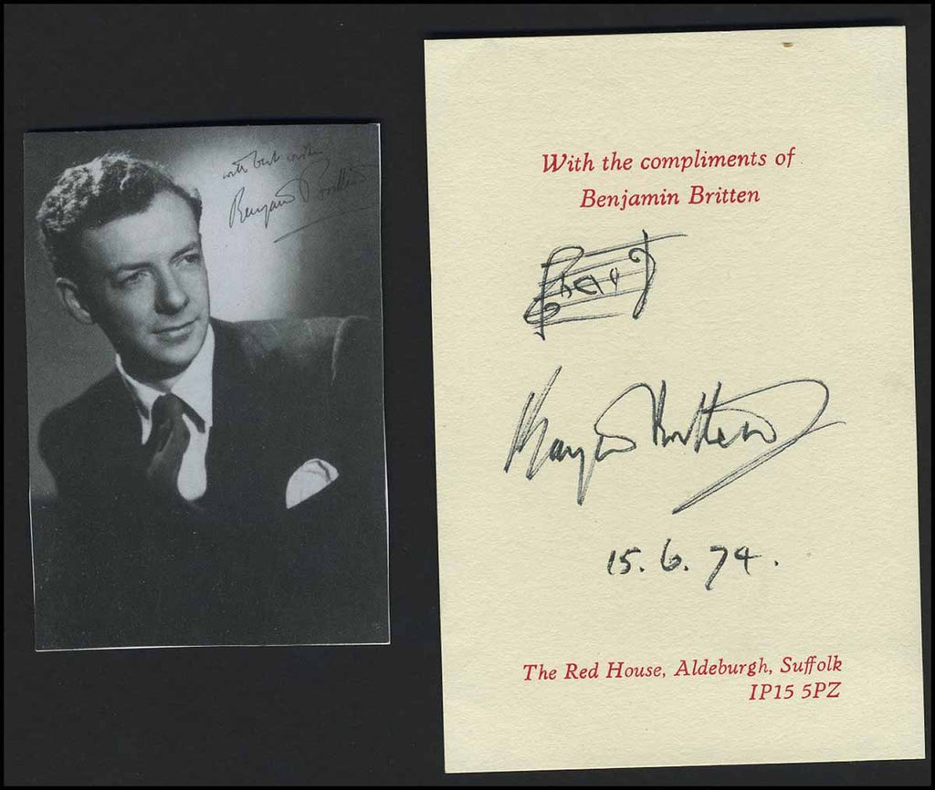 Britten, Benjamin. (1913–1976) Autograph Musical Quotation ...