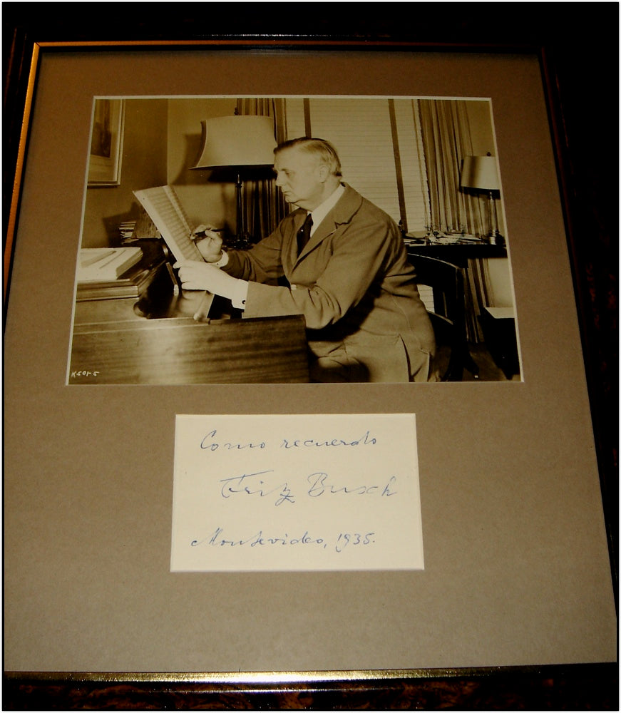 Busch, Fritz. (1890-1951) Autograph Signature and Original Photograph ...