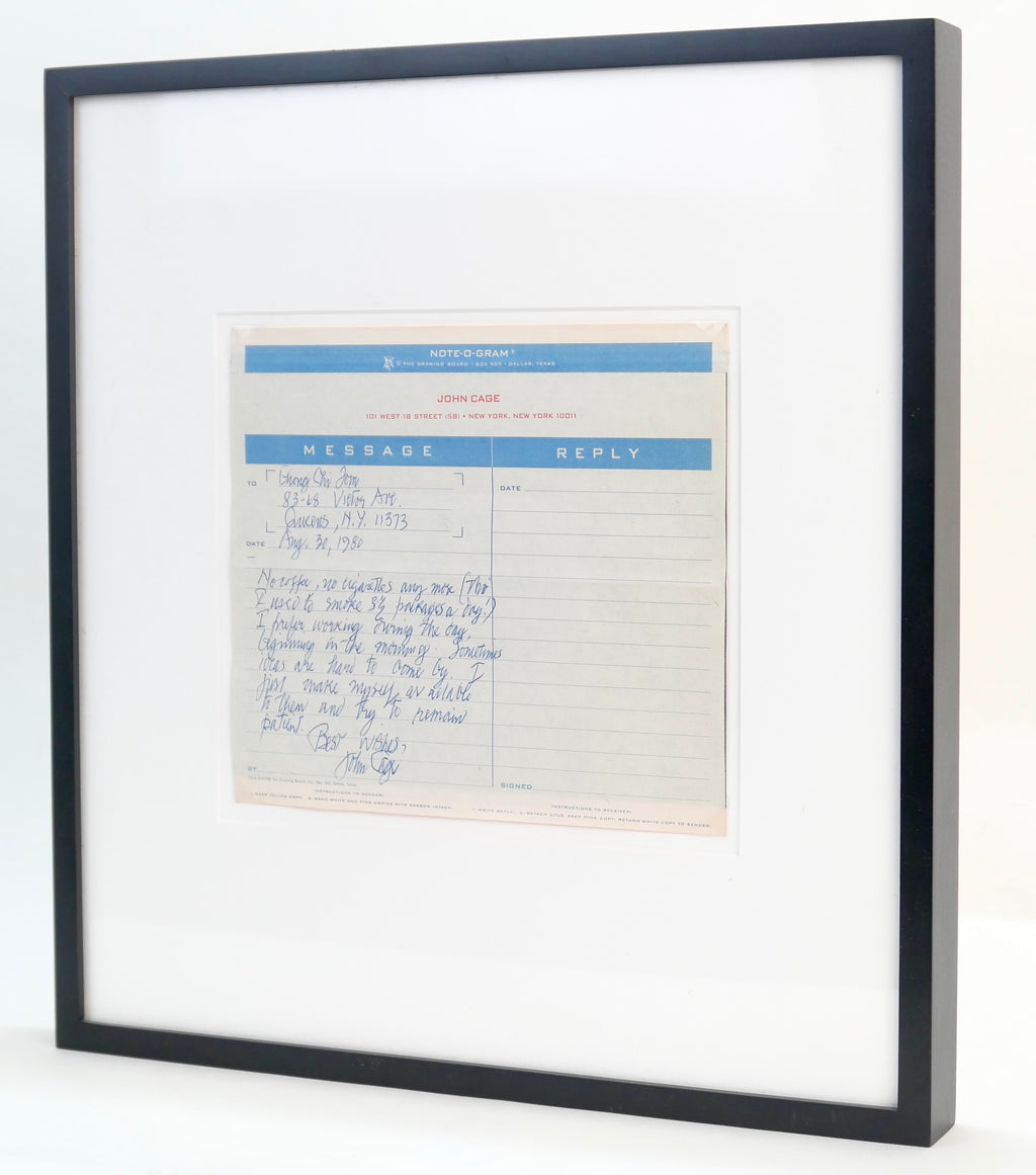 Cage, John. (1912–1992) Autograph Letter Signed - "Sometimes ideas are ...
