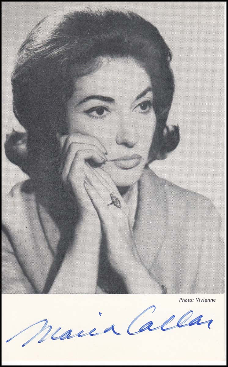 Callas, Maria. (1923–1977) Signed Vivienne Photograph – Schubertiade ...