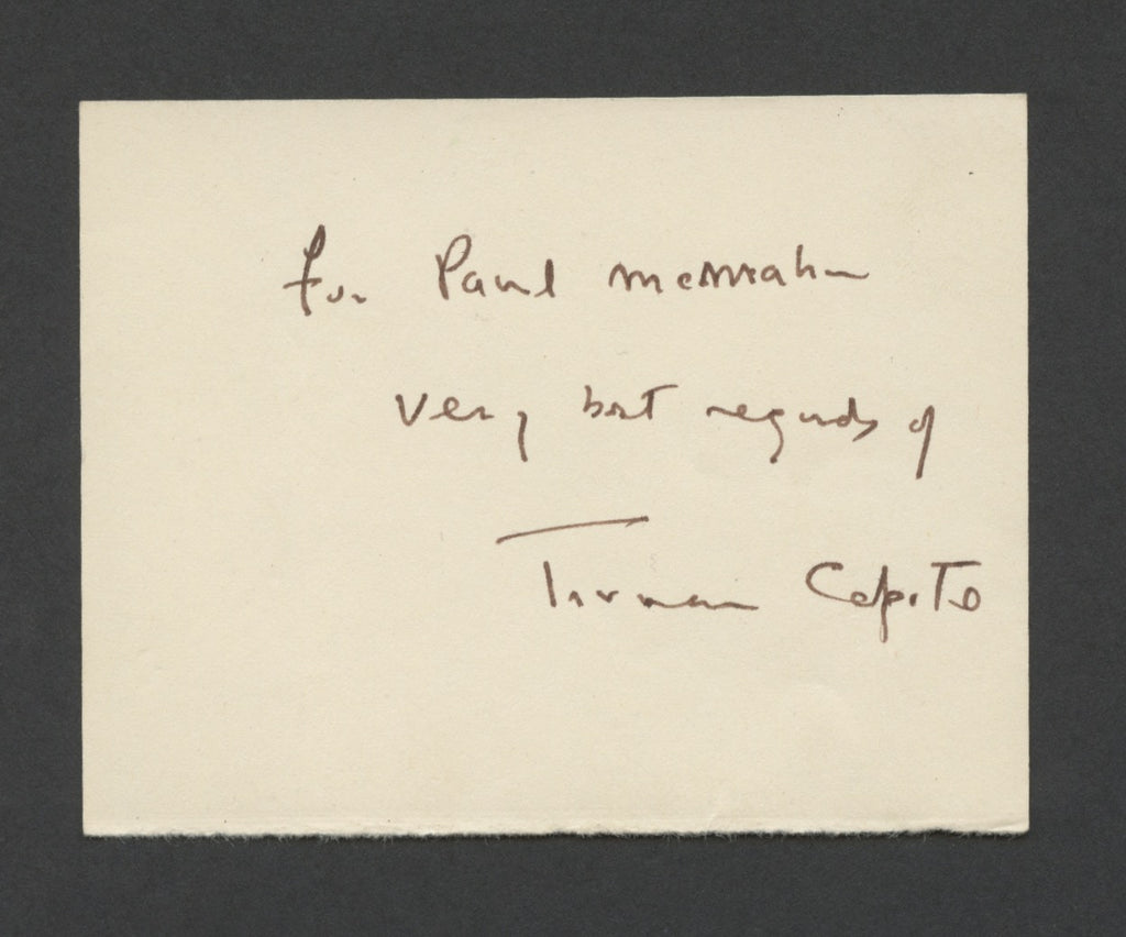 Capote, Truman. (1924–1984) Autograph Signature – Schubertiade Music ...