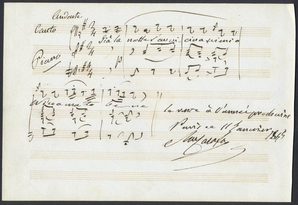 Carafa, Michele. (1787–1872) "Gia la notte s'avvicina" - Autograph Mus ...