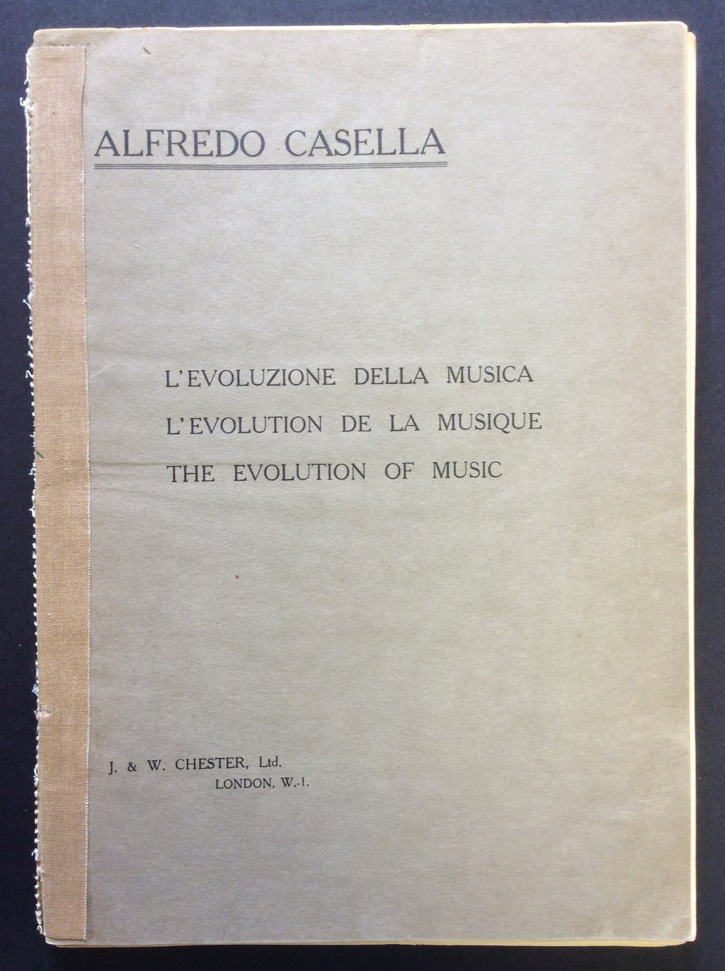 Casella, Alfredo. (1883-1947) L'Evoluzione della Musica - L'Evolution ...