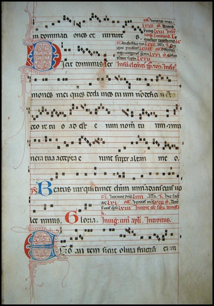 [Chant] 14th Century Illuminated Chant Leaf on Vellum – Schubertiade ...