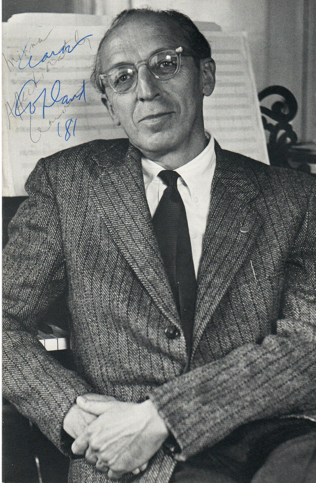 Copland, Aaron. (1900–1990) Signed Photograph – Schubertiade Music and Arts