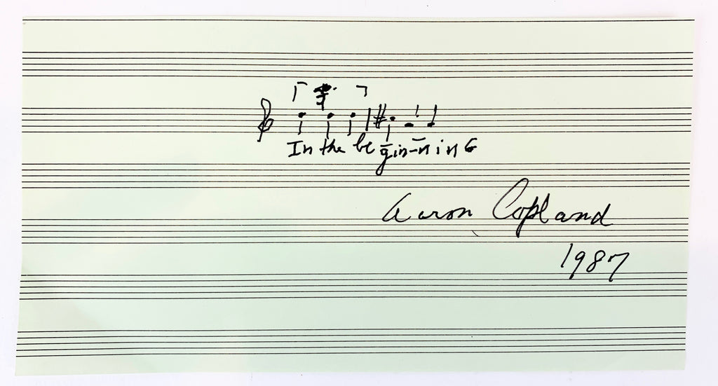 Copland, Aaron. (1900–1990) "In the Beginning" – Autograph Musical Quo ...