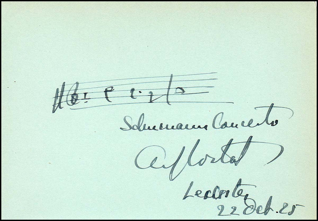 Cortot, Alfred. (1877–1962) Autograph Musical Quotation – Schubertiade ...