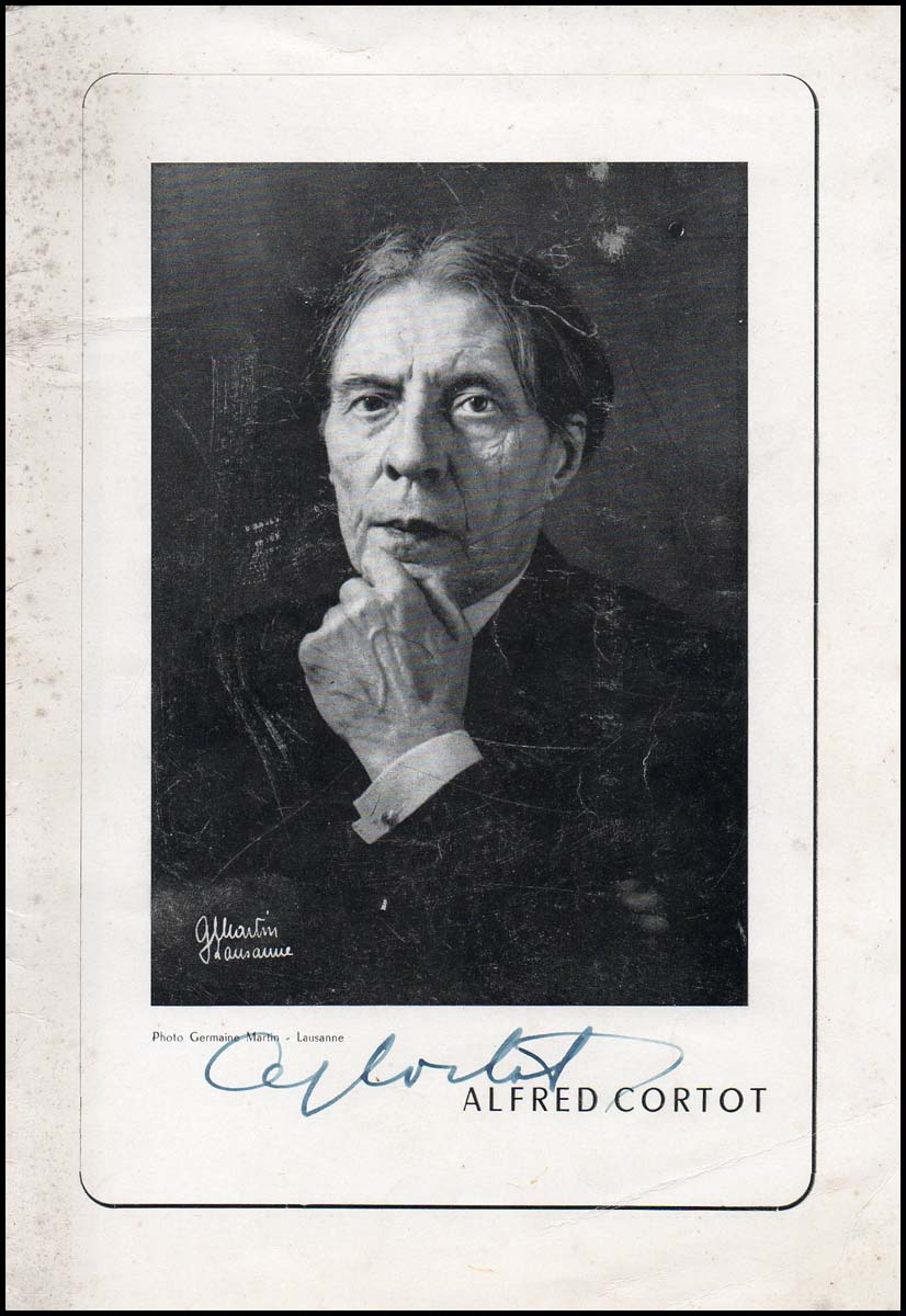 Cortot, Alfred. (1877–1962) Signed "Hommage a Chopin" Recital Program ...