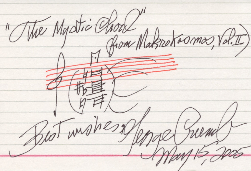 Crumb, George. (1929–2022) "Mystic Chord" from Makrokosmos - Autograph ...