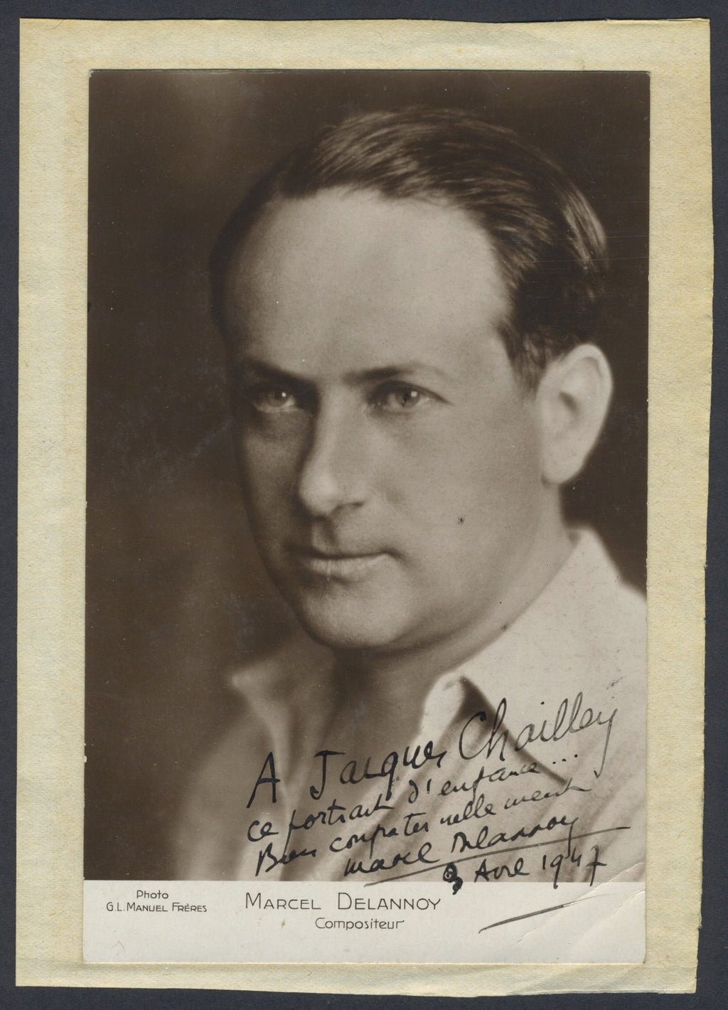Delannoy, Marcel. (1898–1962) Signed Photograph – Schubertiade Music ...
