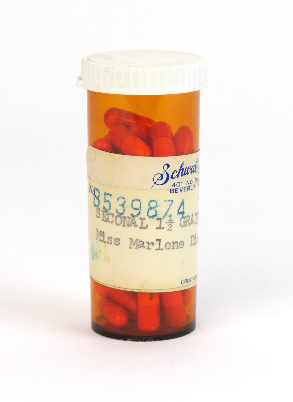 [Dietrich, Marlene (1901-1992)] SECONAL Pill Bottle - EX-MARLENE DIETR ...