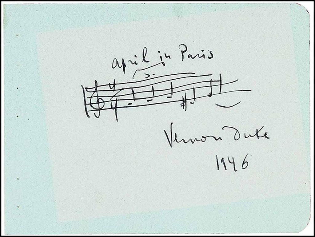 Duke, Vernon. (1903 - 1969) "April in Paris" - Autograph Musical Quota ...