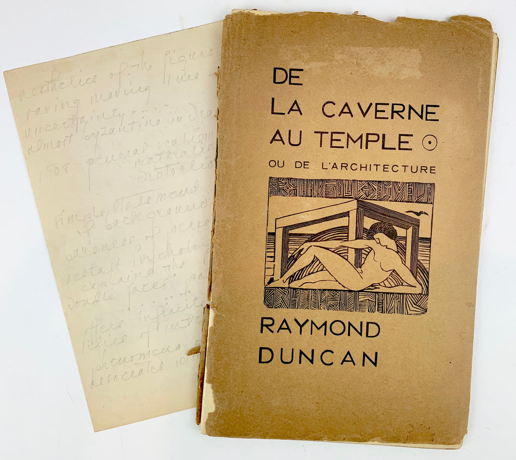 [Duncan, Isadora. (1877-1927)] Duncan, Raymond. (1874-1966) "De la cav ...