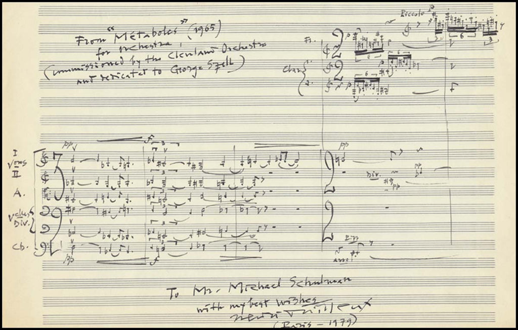 [20th Century Composer Musical Quotations] Dutilleux, Henri. (b. 1916 ...