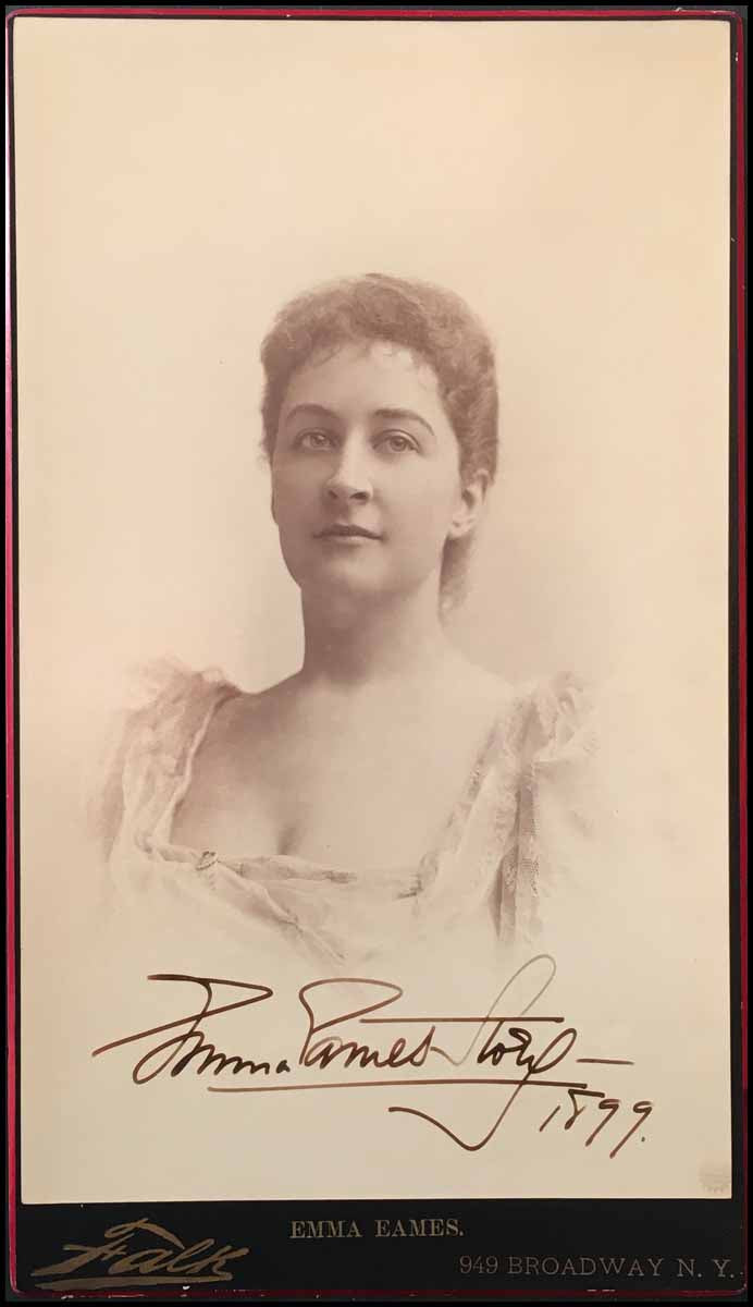 [Opera] Eames, Emma. (1865 - 1952) Signed Jumbo Cabinet Photograph ...