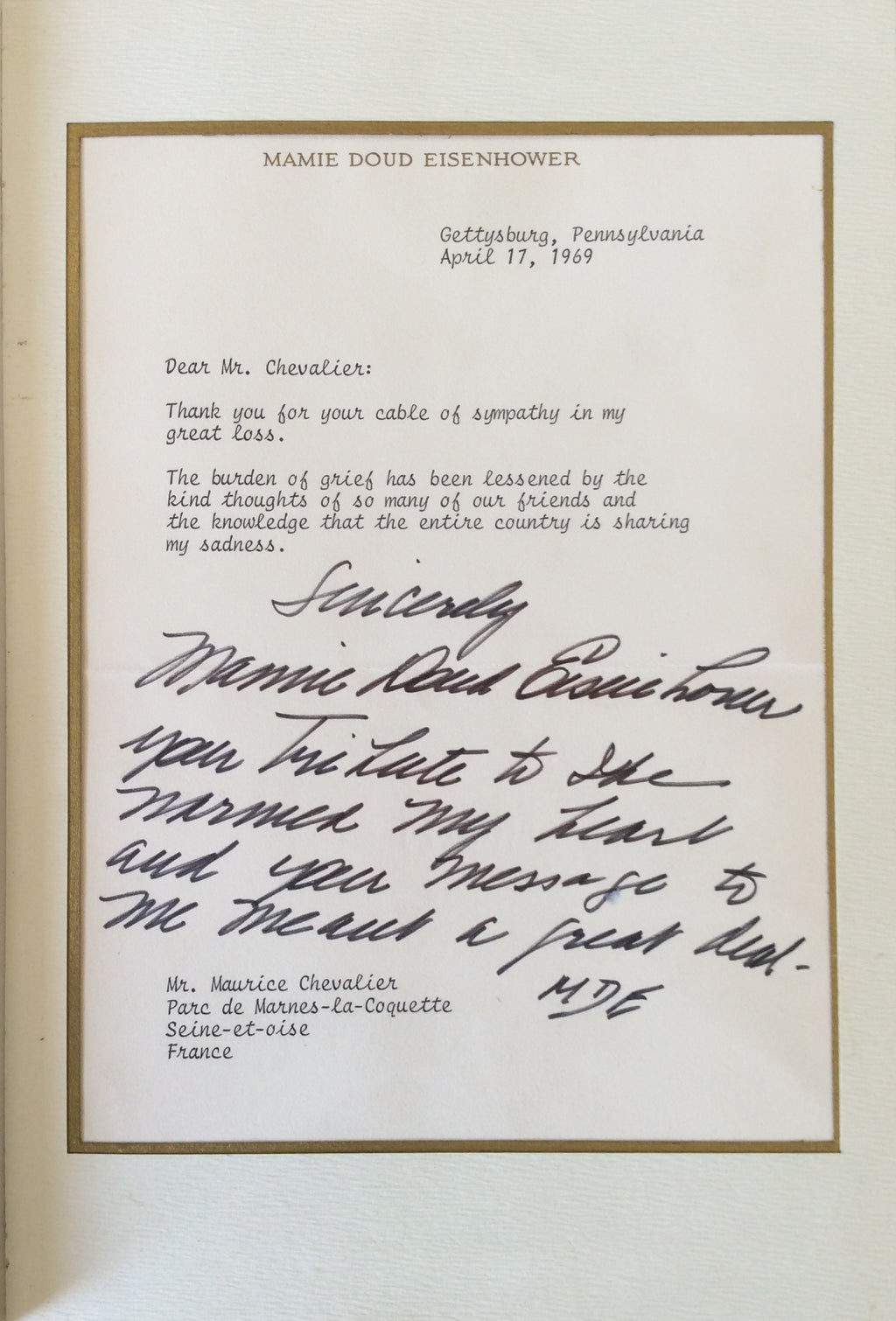 Eisenhower, Dwight D. (1890-1969) [Eisenhower, Mamie. (1896-1979)] [Ch ...